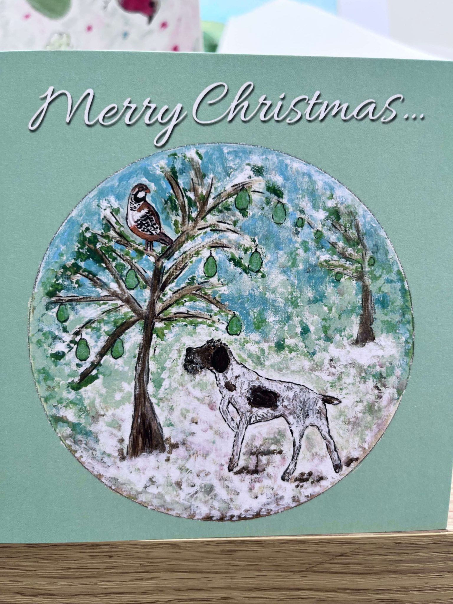 Sale pack of 25 german wirehared pointer christmas cards - Lottie Long Legs
